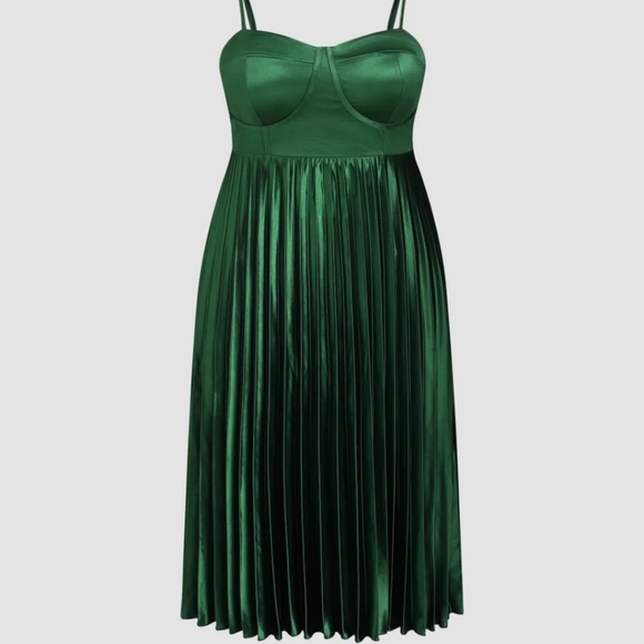 Cider | Dresses | Cider Curve Midi Pleated Cocktail Party Formal Dress ...